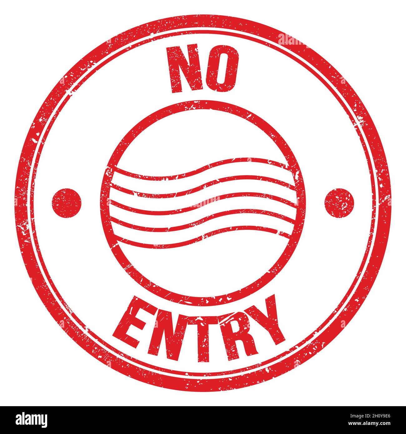 NO ENTRY text written on red round postal stamp sign Stock Photo - Alamy