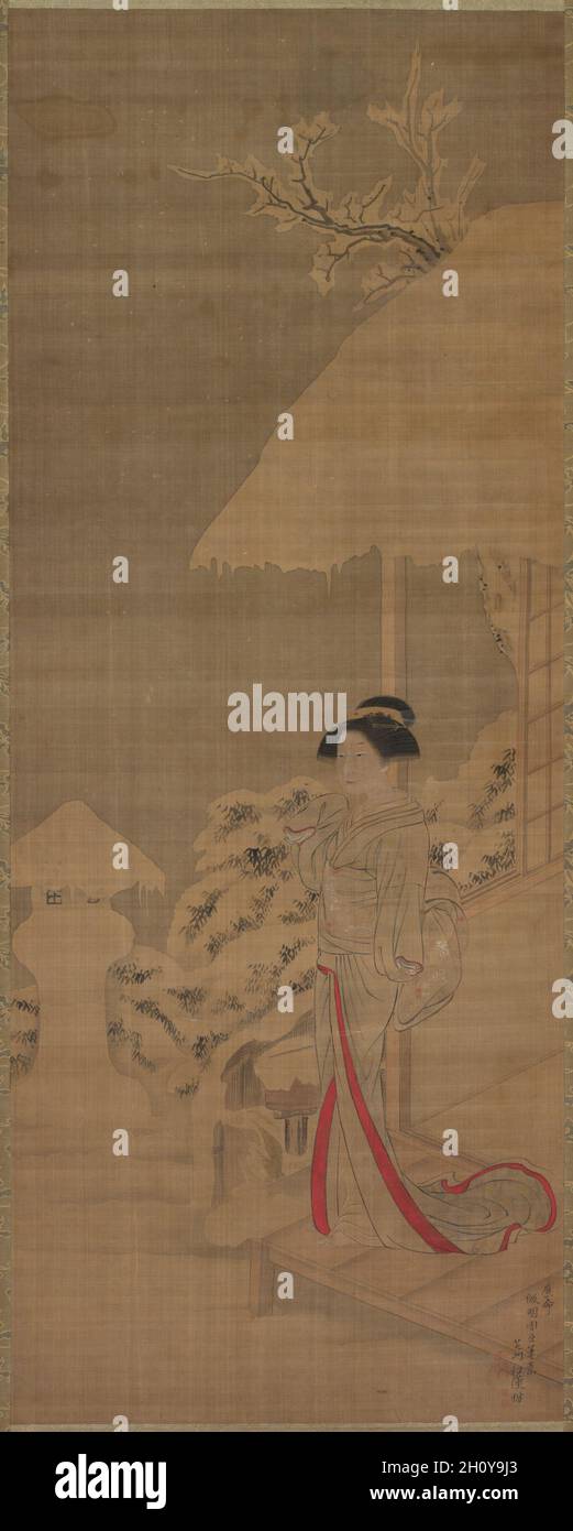 Beauty (Bijin) in the Snow, c. 1775-1818. Shiba Kōkan (Japanese, 1747 ...