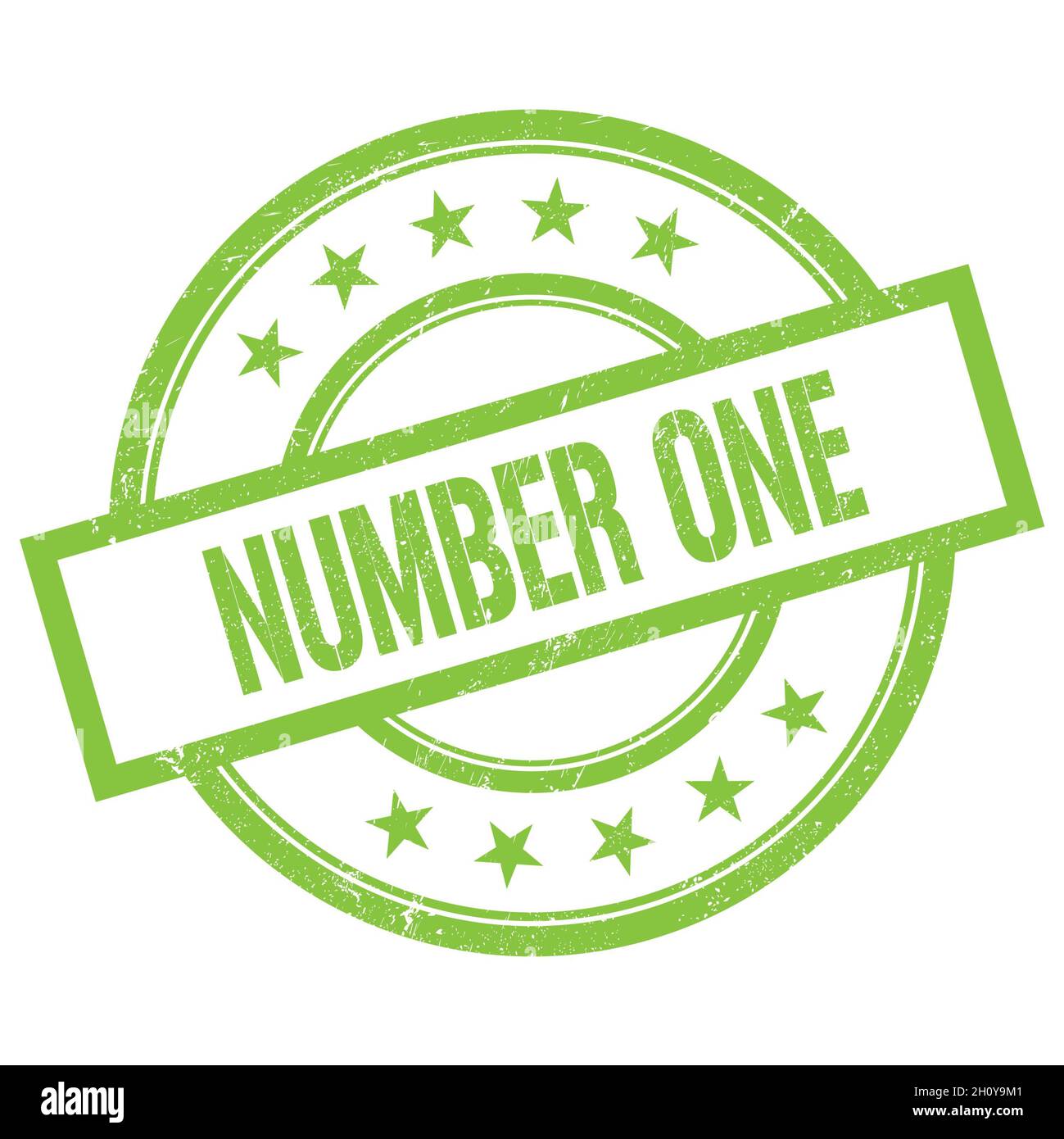 NUMBER ONE text written on green round vintage rubber stamp Stock Photo ...