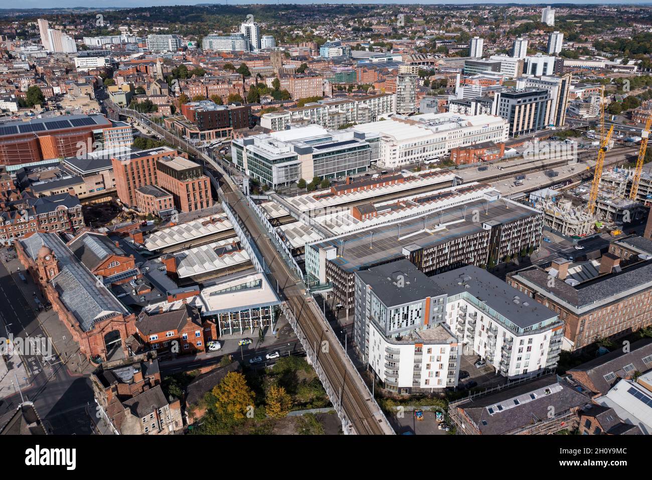 Nottingham Train Station Aerial View Stock Photo - Alamy