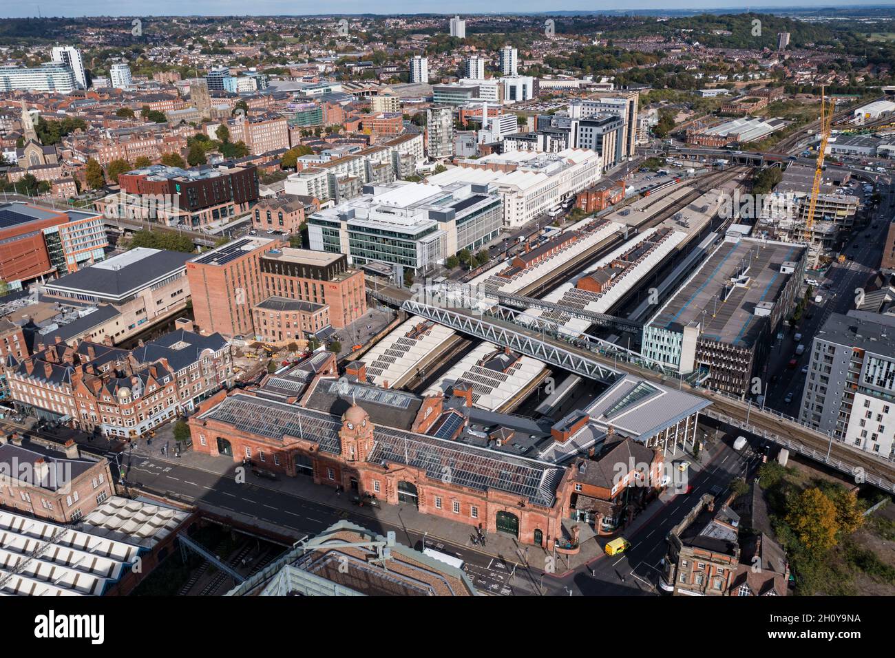 Nottingham Train Station Aerial View Stock Photo - Alamy