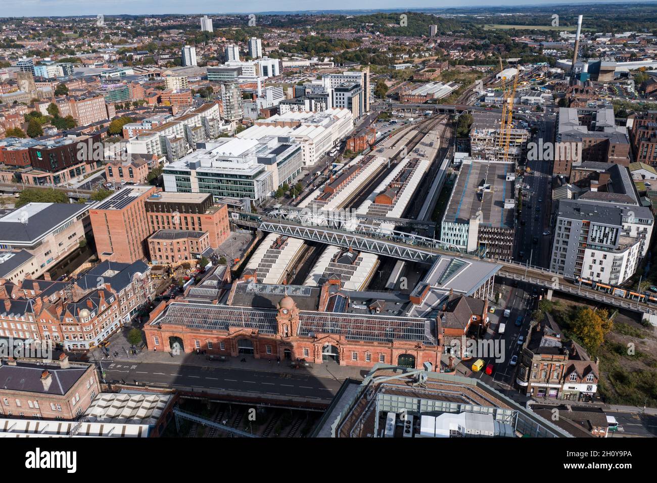 Nottingham Train Station Aerial View Stock Photo - Alamy