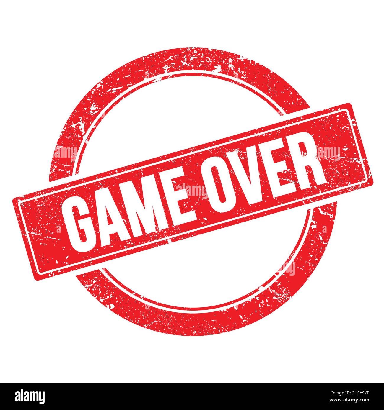GAME OVER text on red grungy round vintage stamp Stock Photo - Alamy