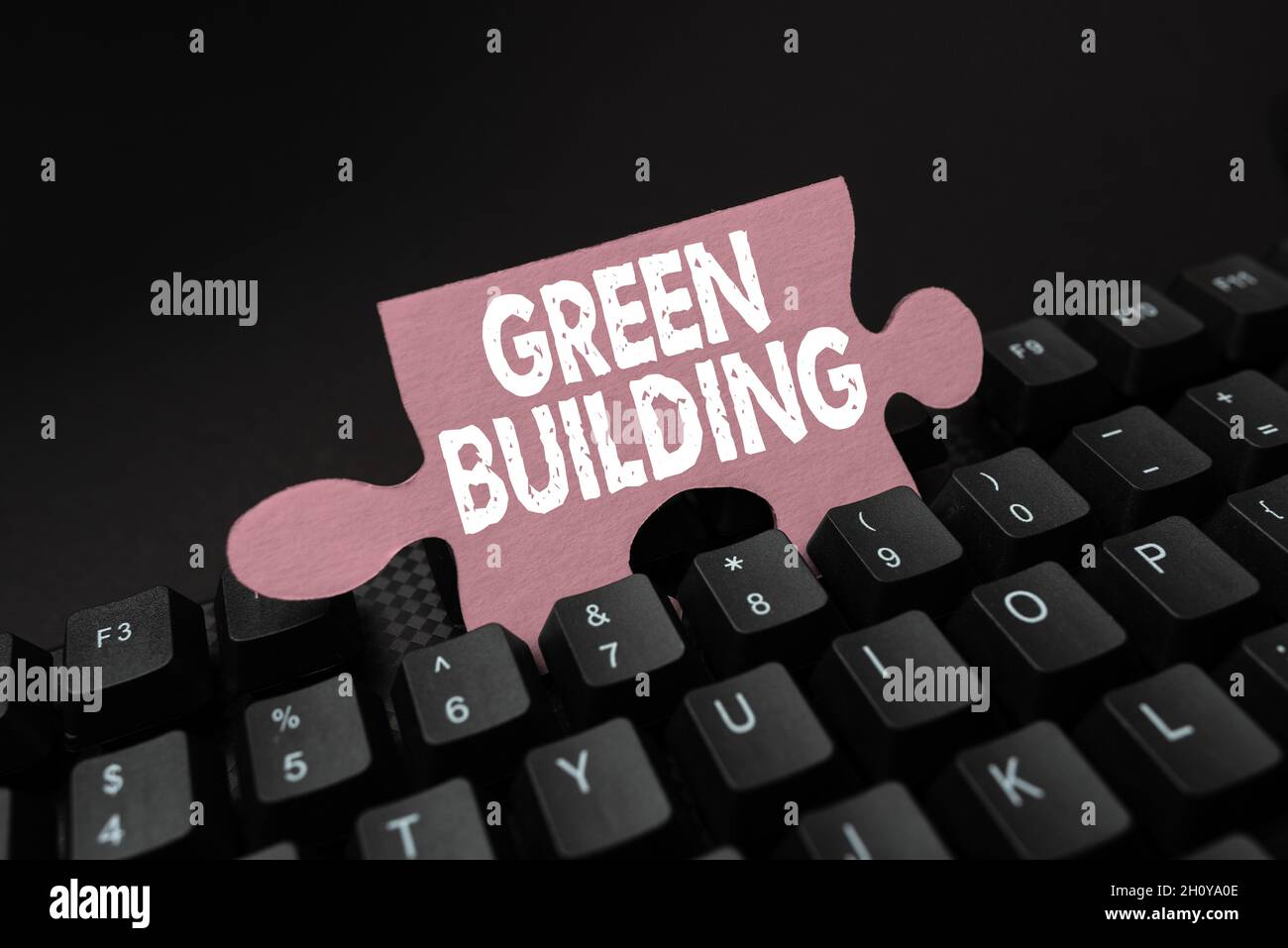 Text showing inspiration Green Building. Word for A structure that is ...