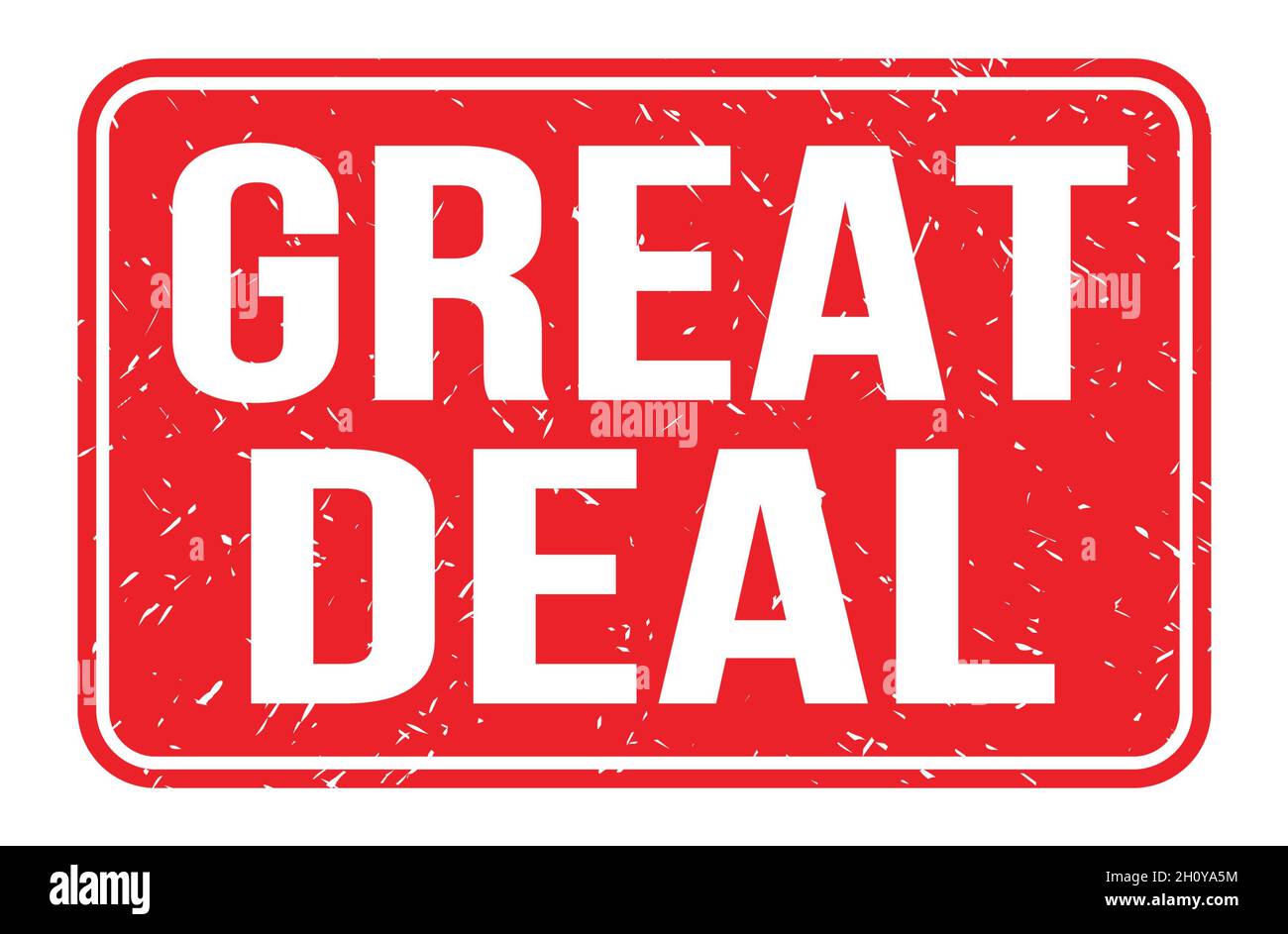 GREAT DEAL, words written on red rectangle stamp sign Stock Photo - Alamy