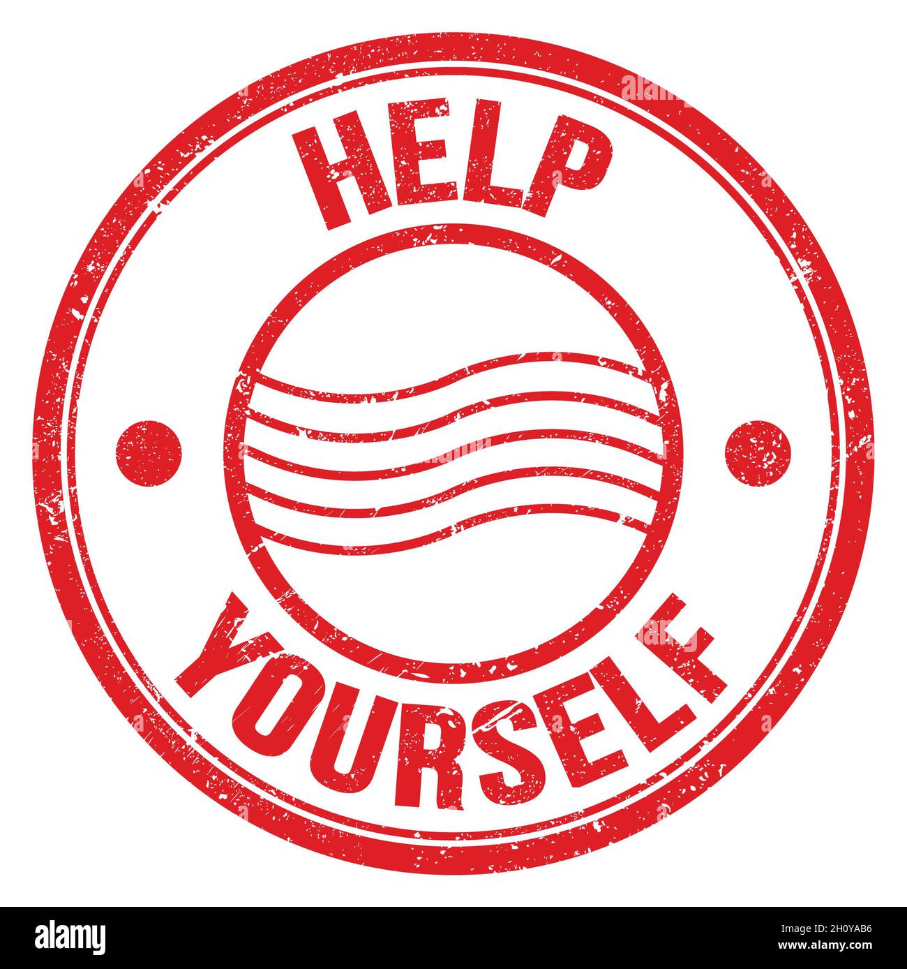 HELP YOURSELF text written on red round postal stamp sign Stock Photo ...