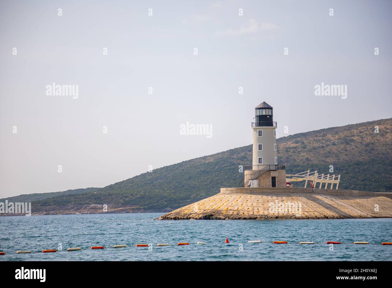 Lustica Bay, Montenegro - October 1, 2021: Lighthouse with restaurant ...