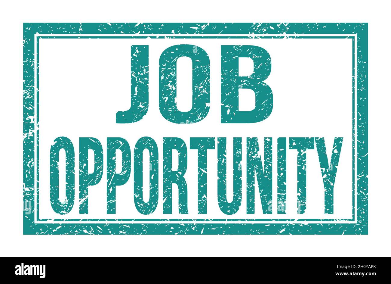 JOB OPPORTUNITY, words written on blue rectangle stamp sign Stock Photo ...