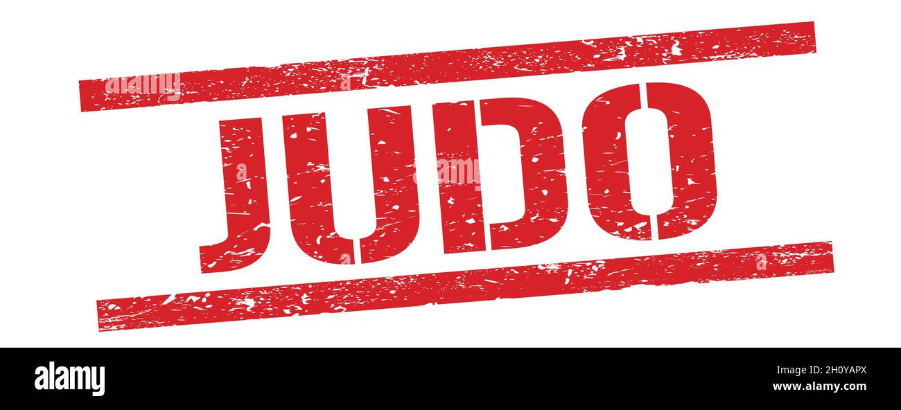 JUDO text on red grungy rectangle stamp sign Stock Photo - Alamy