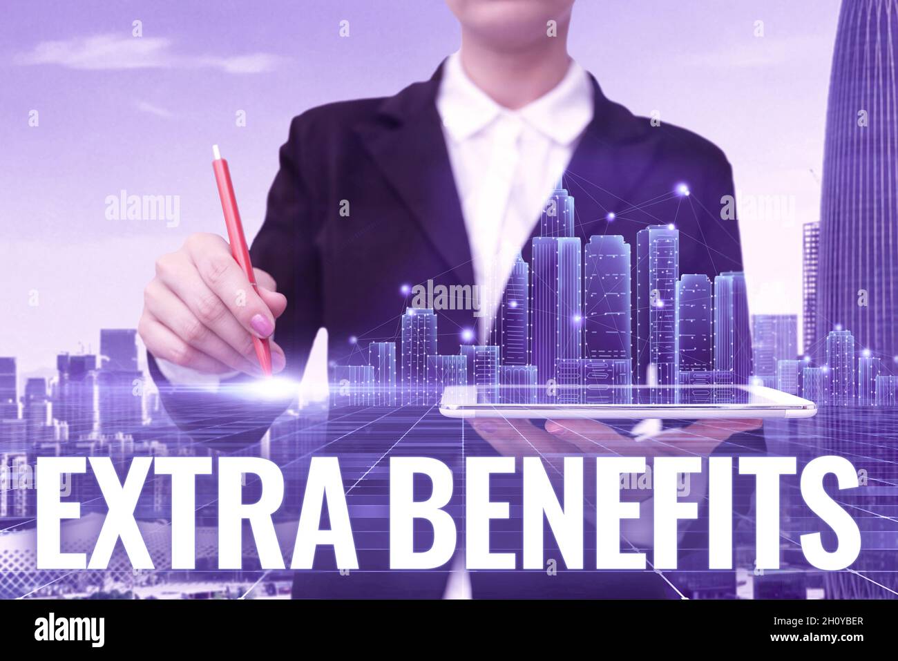 Sign displaying Extra Benefits. Business concept Additional ...