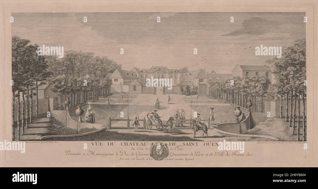 Chateau Saint Ouen from the Court. Jacques Rigaud (French, 1681-1754 ...