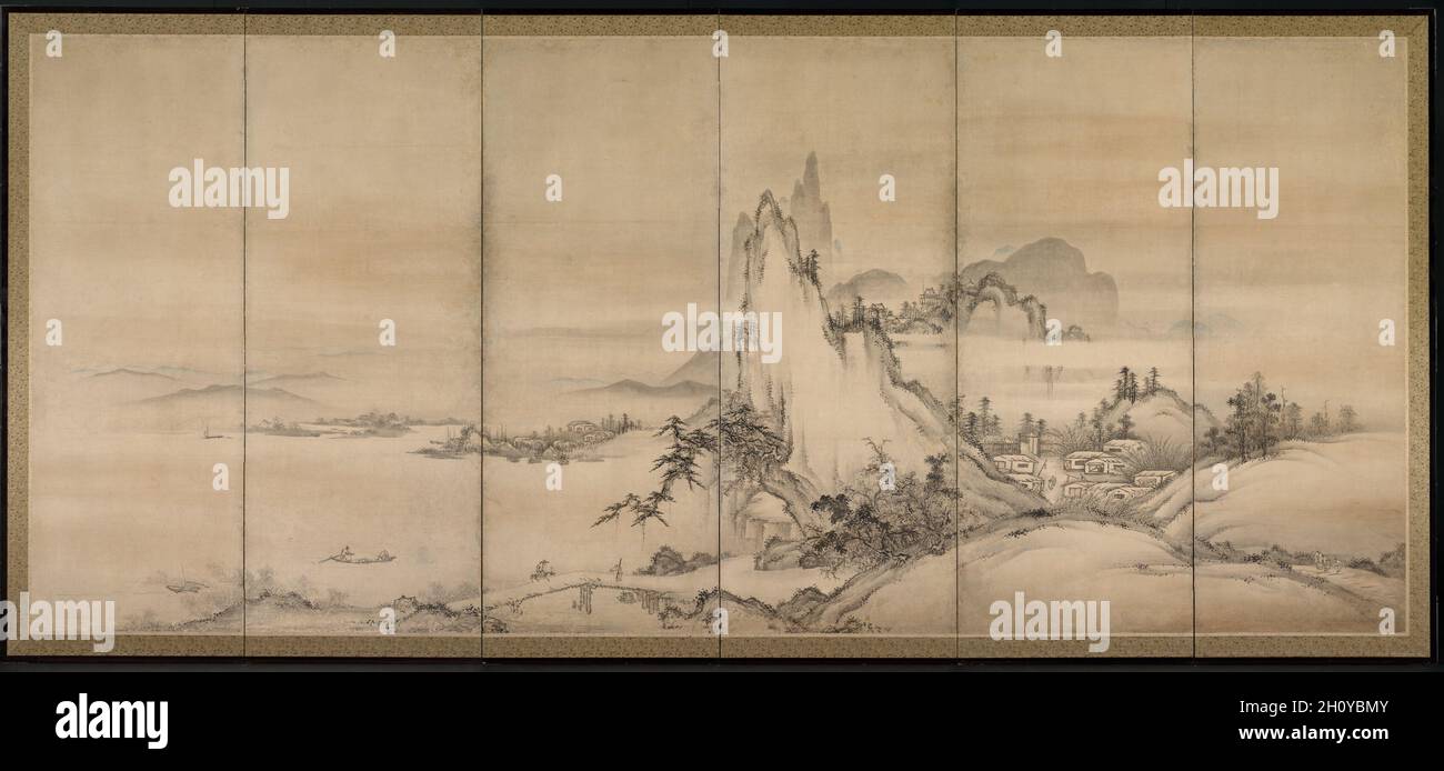 Chinese Landscape, 1500s. Japan, Muromachi period (1392-1573). One of a ...