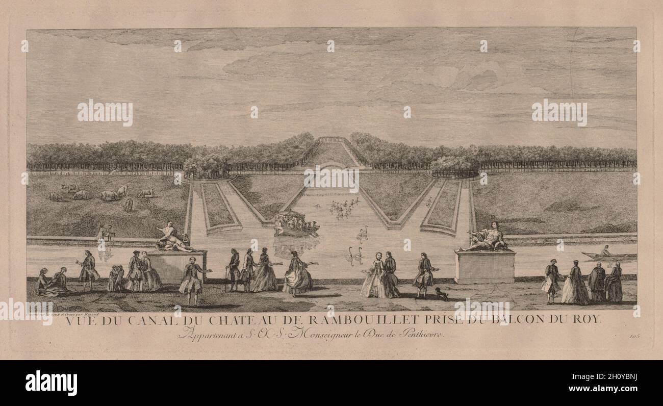 The Chateau from the Canal at Rambouillet. Jacques Rigaud (French, 1681 ...