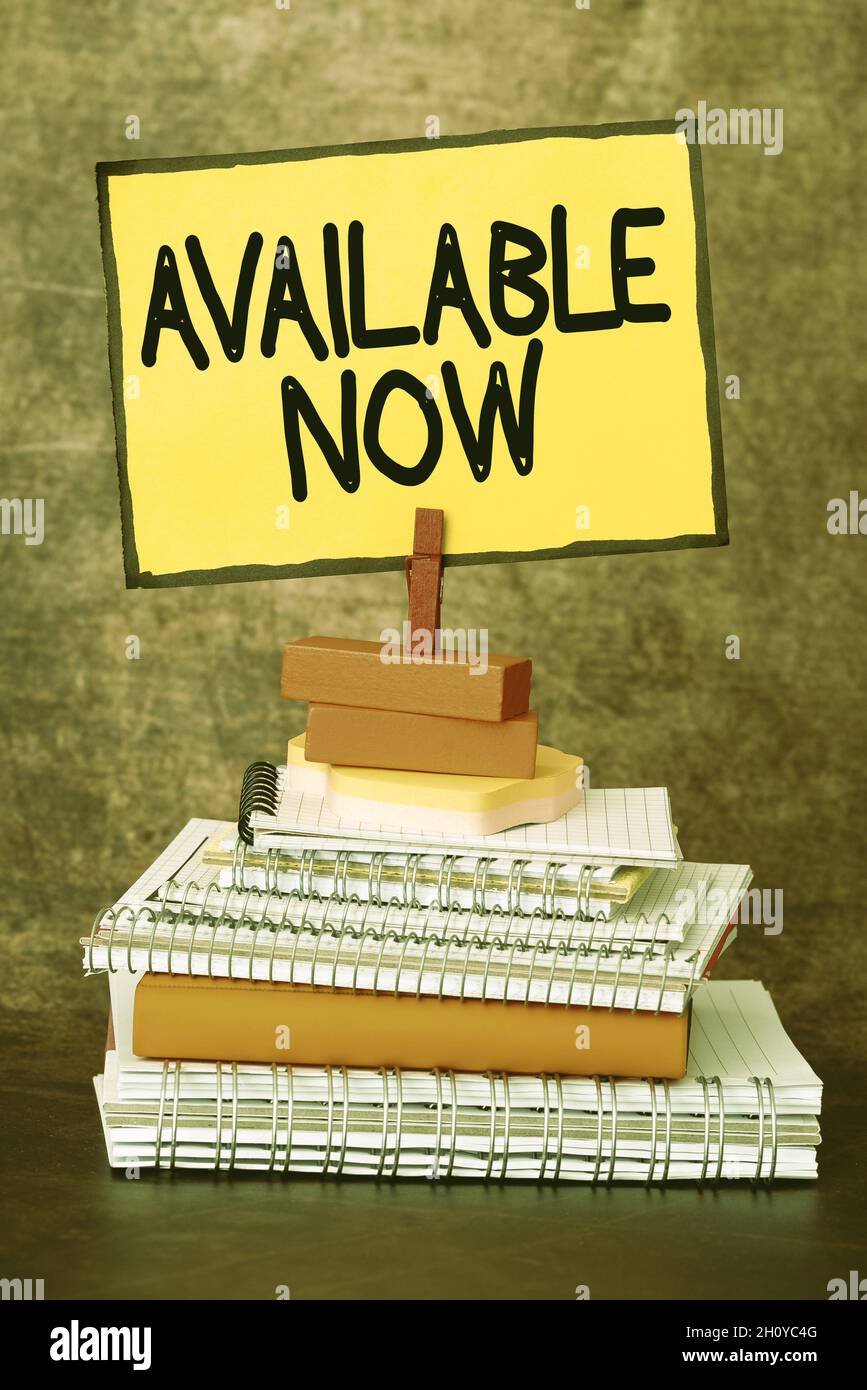 Hand writing sign Available Now. Business approach you can find it ...