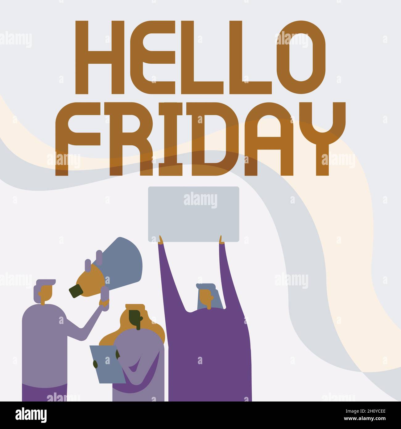 Hand writing sign Hello Friday. Business overview used to express ...