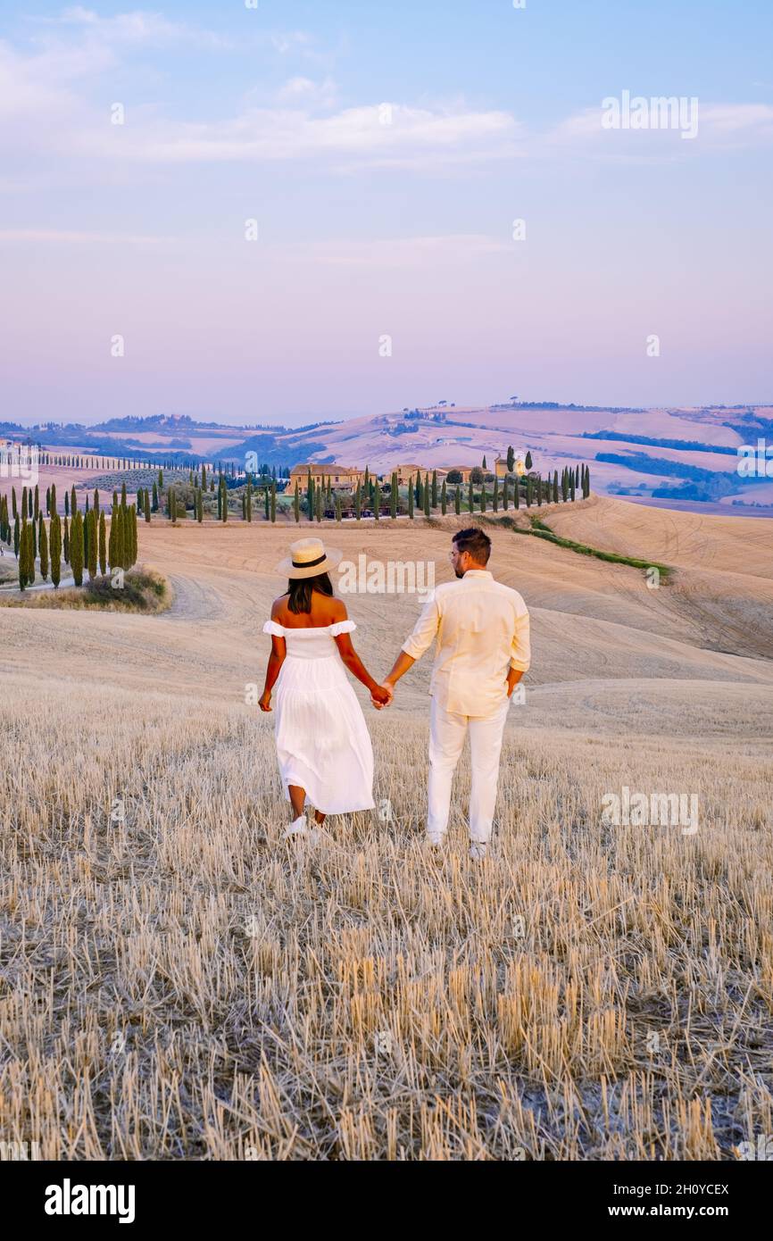 Couple wine tuscany outdoor hi-res stock photography and images - Alamy