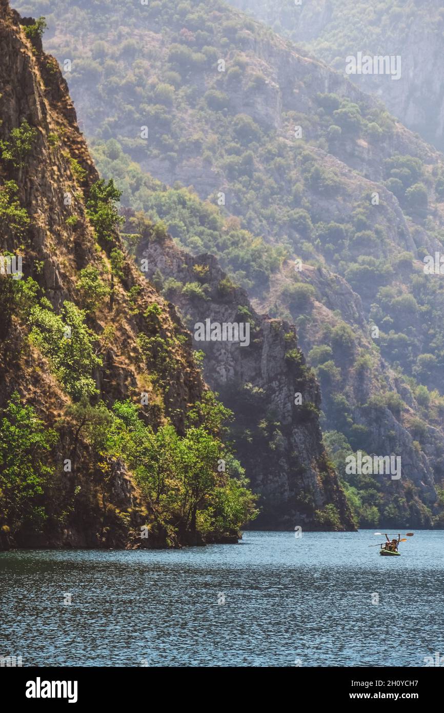 View of the lake in the Matka canyon in the vicinity of Skopje ...