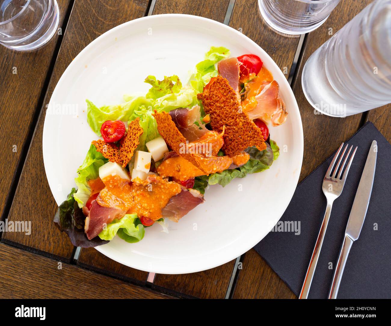 Delicious French Basque salad Stock Photo - Alamy