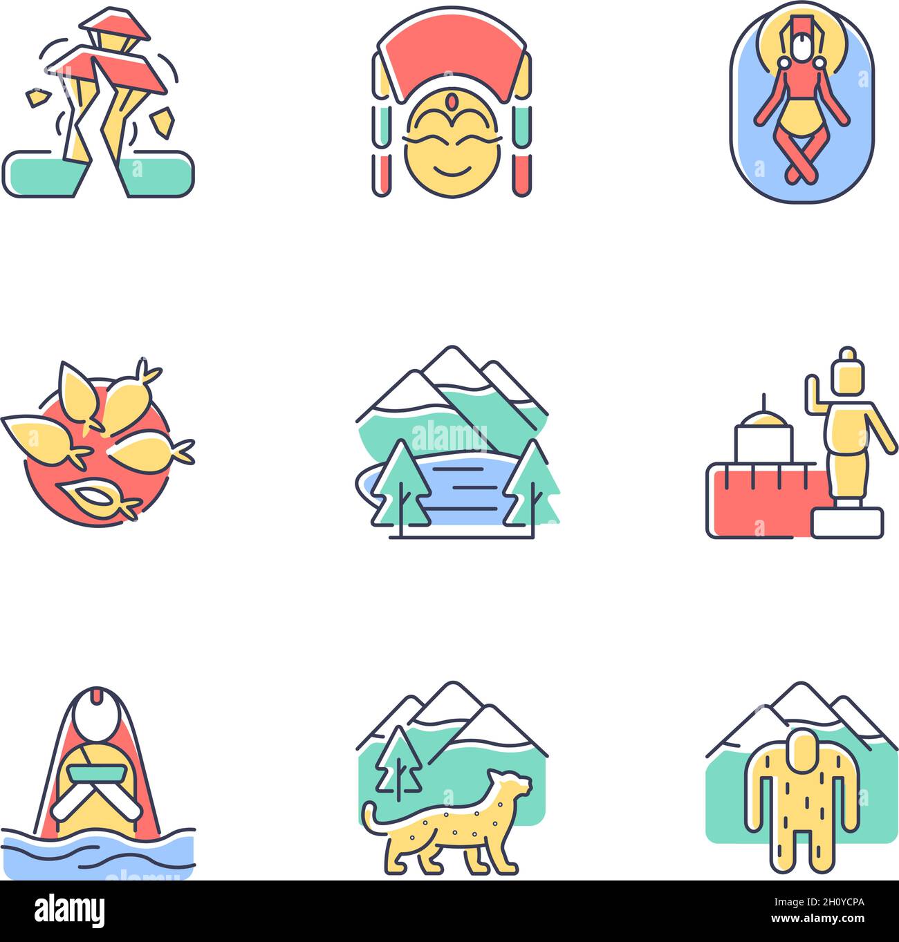 Culture of Nepal RGB color icons set Stock Vector Image & Art - Alamy