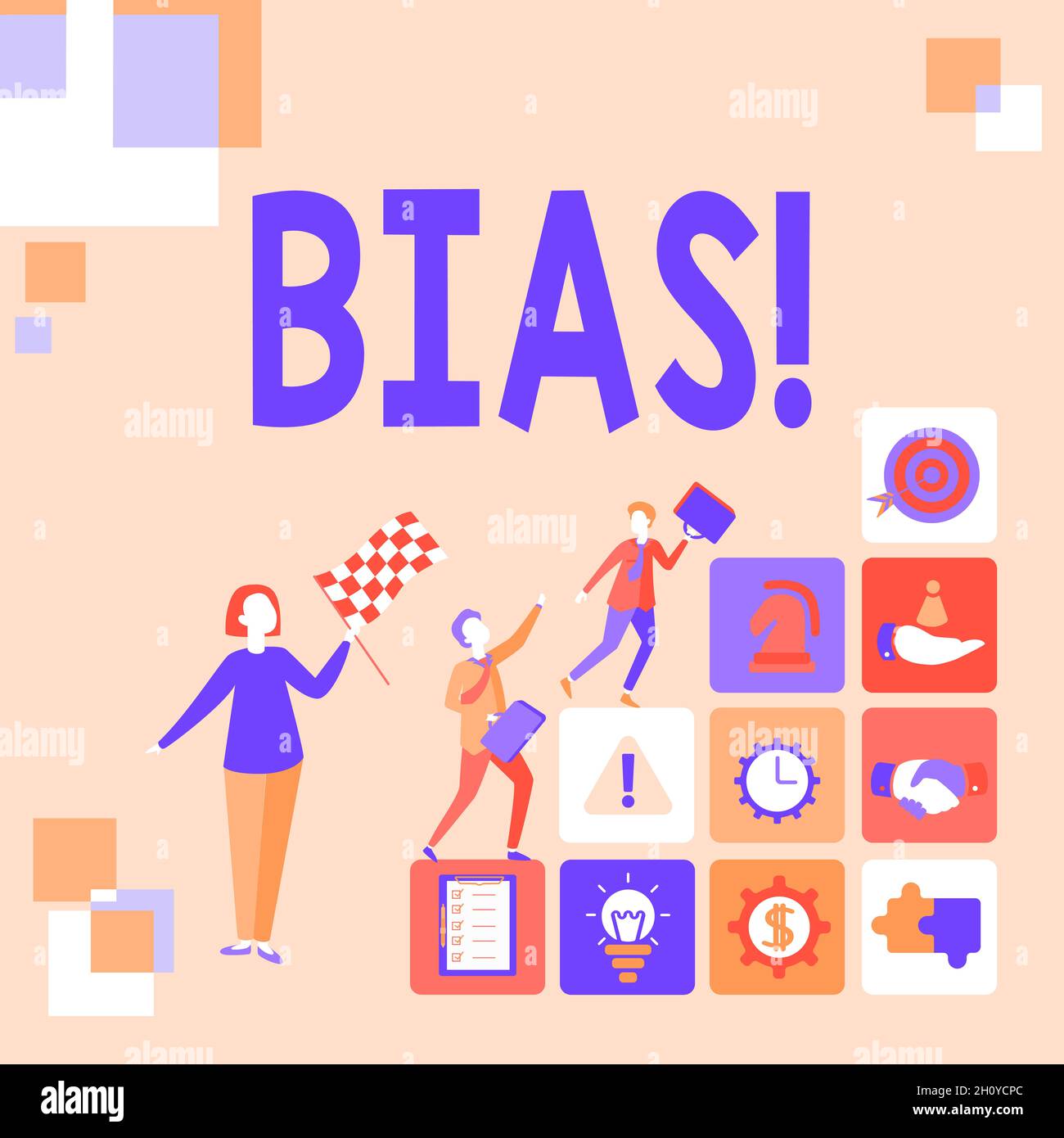 Sign displaying Bias. Word for inclination or prejudice for or against ...