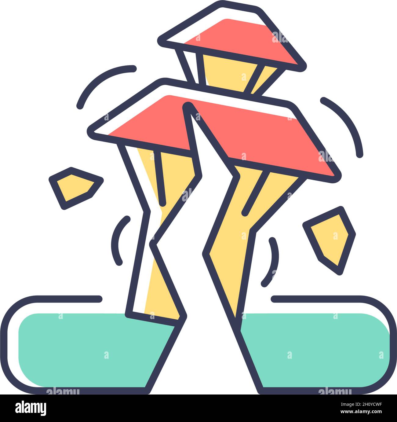 Earthquake in Nepal RGB color icon Stock Vector Image & Art - Alamy