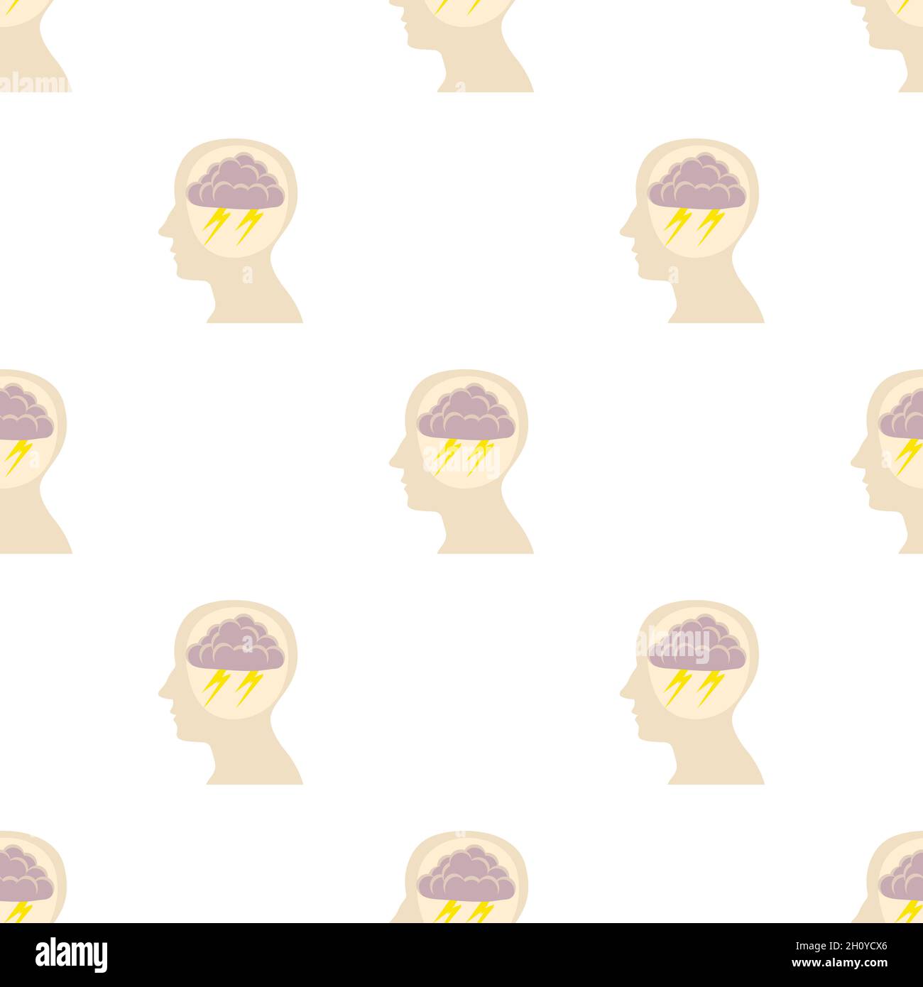 Head with storm pattern seamless background texture repeat wallpaper ...