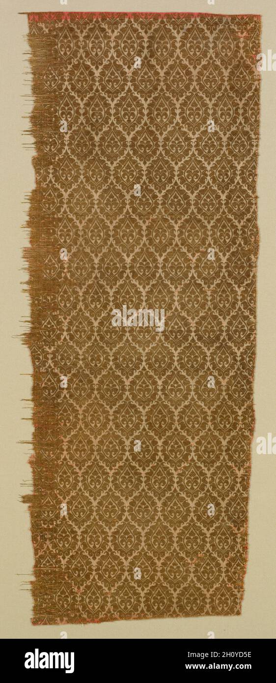 Textile with Palmettes, 1200s–1300s. Central Asia, Mongol period, 13th ...