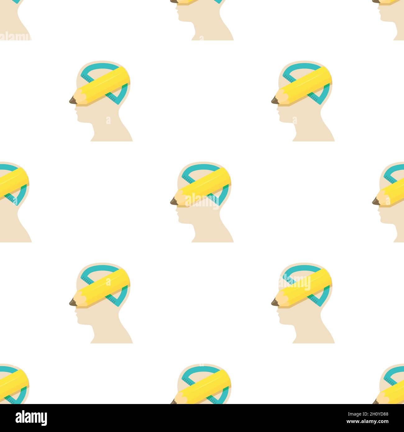 Head with pencil pattern seamless background texture repeat wallpaper ...