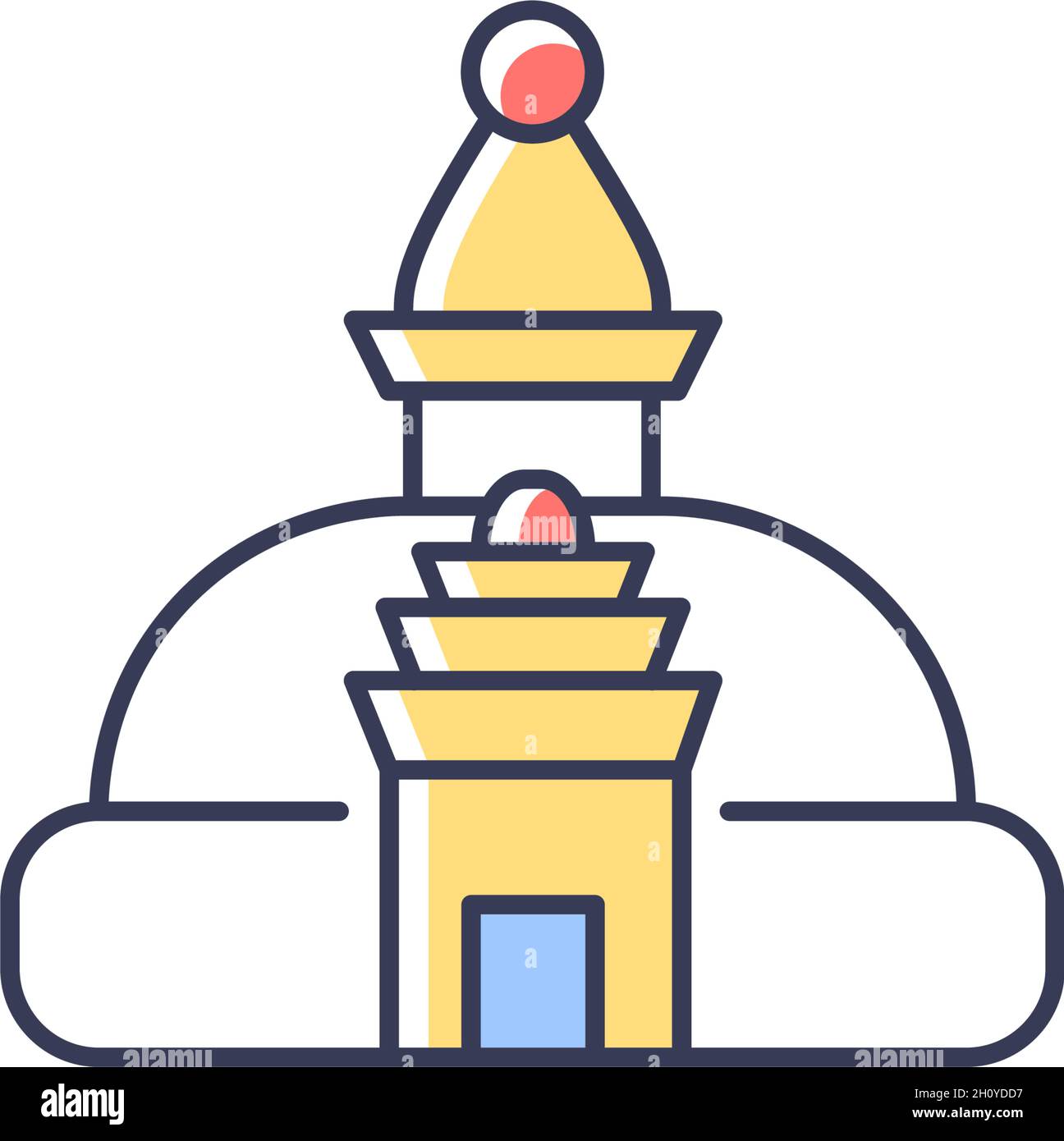 Swayambhu stupa RGB color icon Stock Vector Image & Art - Alamy