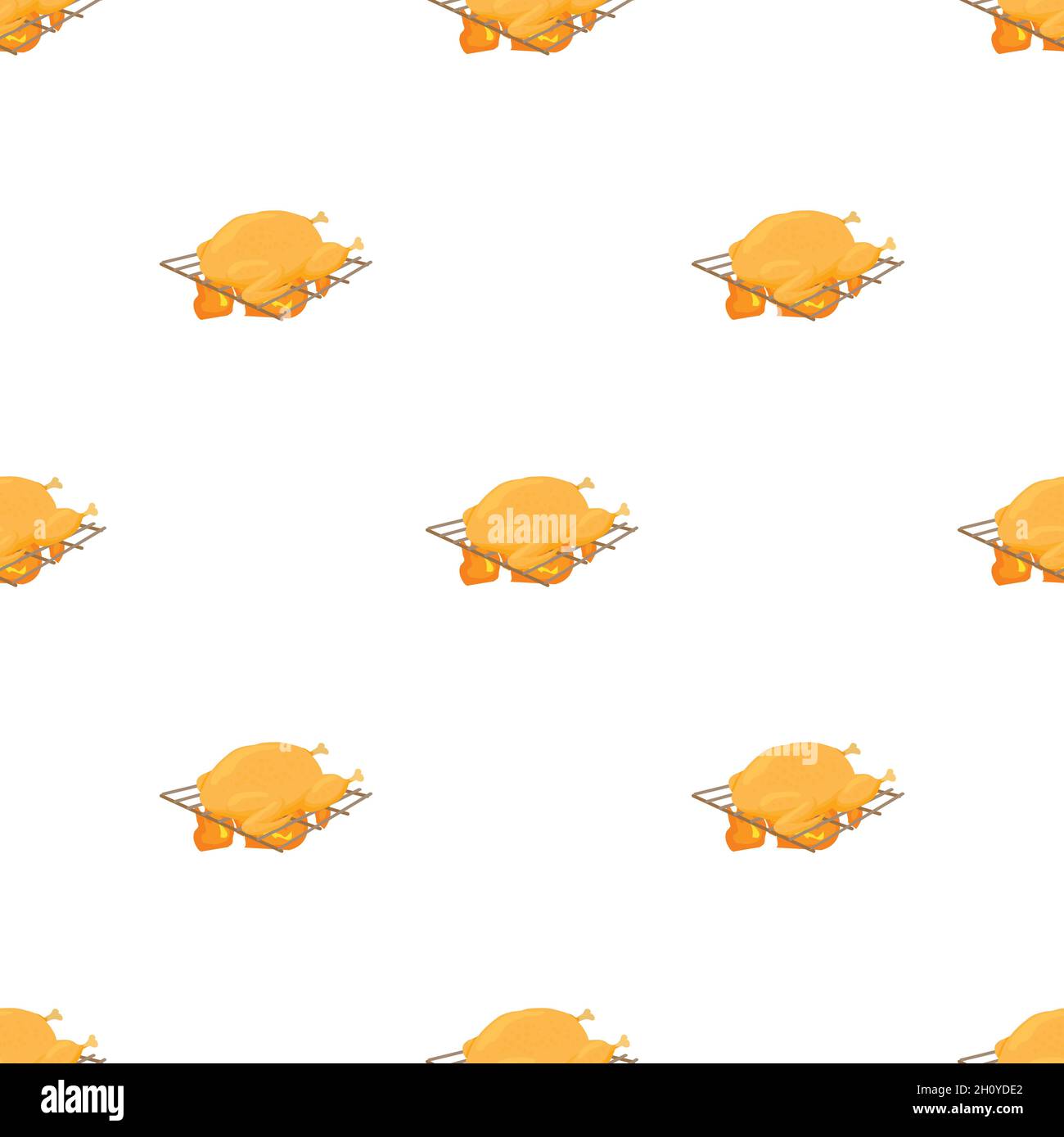 Chiken cooked on a barbecue pattern seamless background texture repeat ...