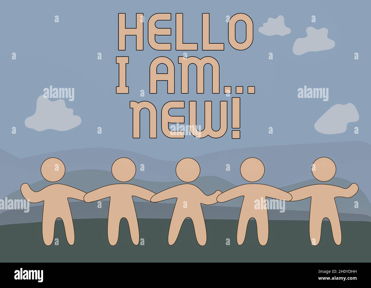 Sign displaying Hello I Am New. Business overview used as greeting or ...