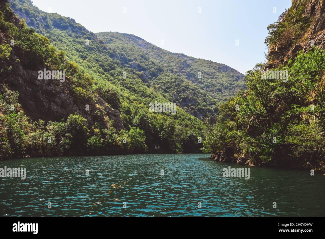 View of the lake in the Matka canyon in the vicinity of Skopje ...