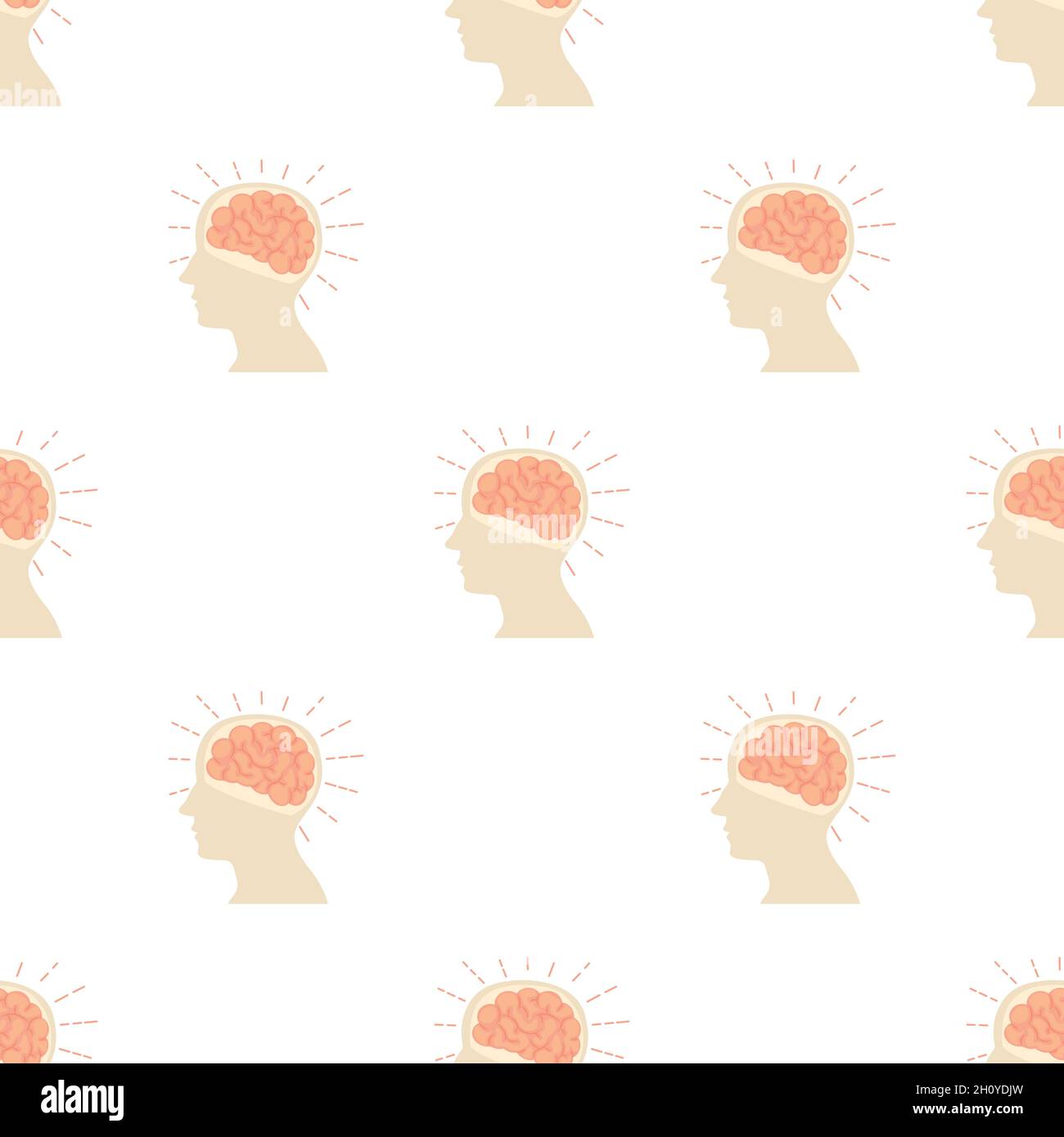 Head with brain pattern seamless background texture repeat wallpaper ...
