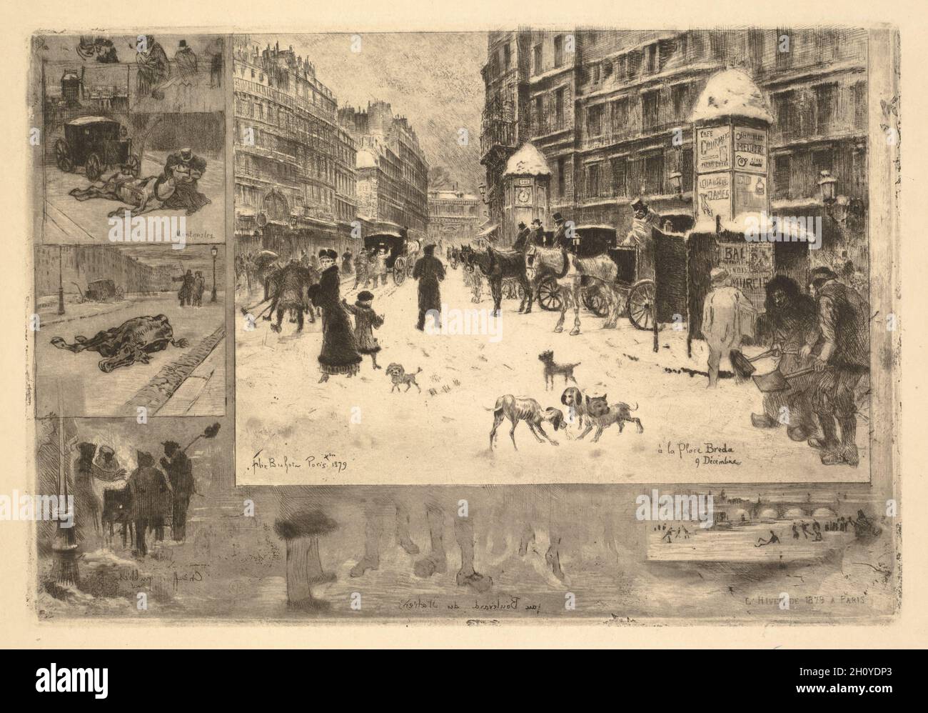 Winter in Paris (L’hiver à Paris or La neige à Paris), 1879. Félix ...
