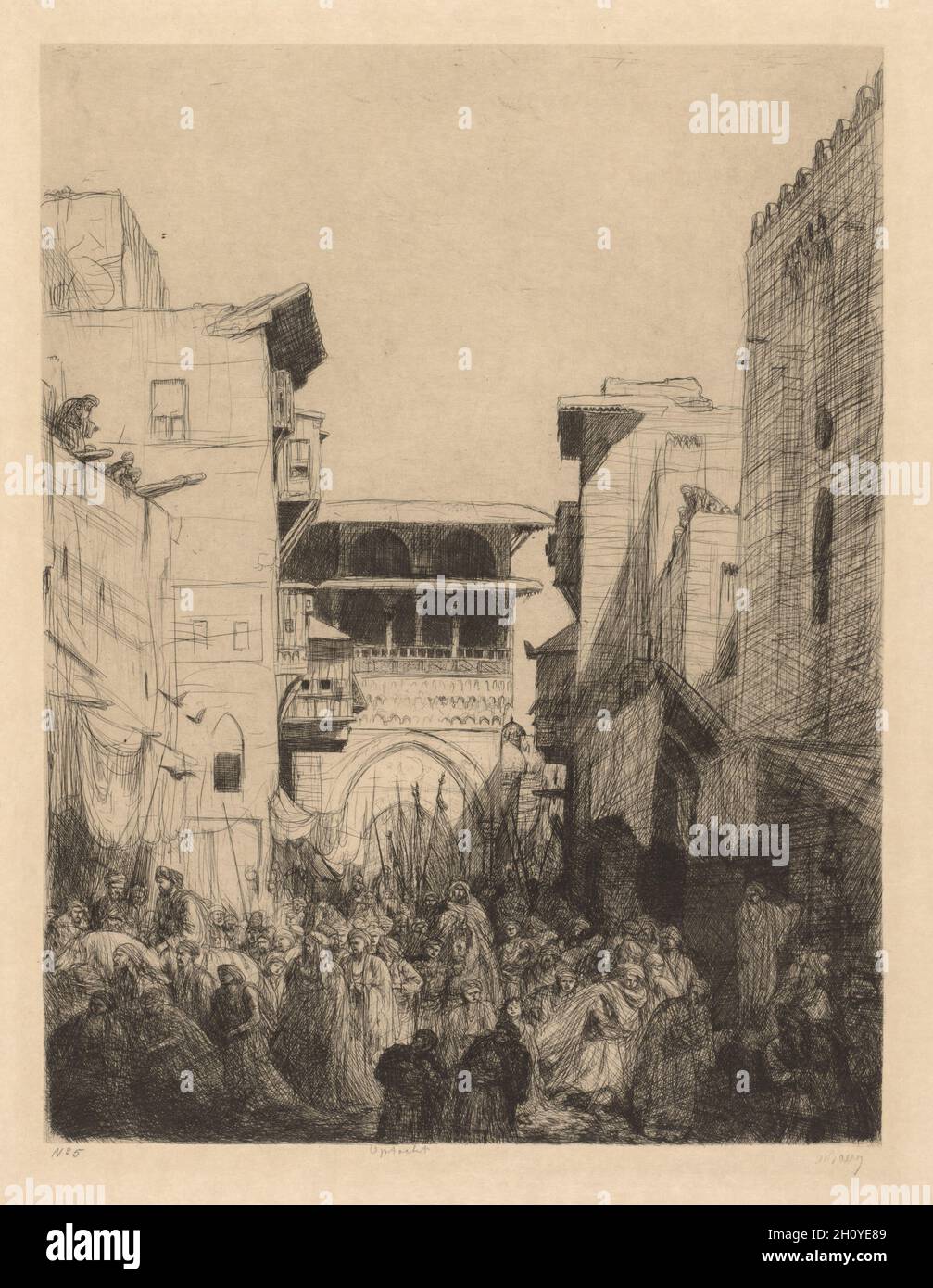 Street in Cairo. Marius Alexander Jacques Bauer (Dutch, 1867-1932 ...