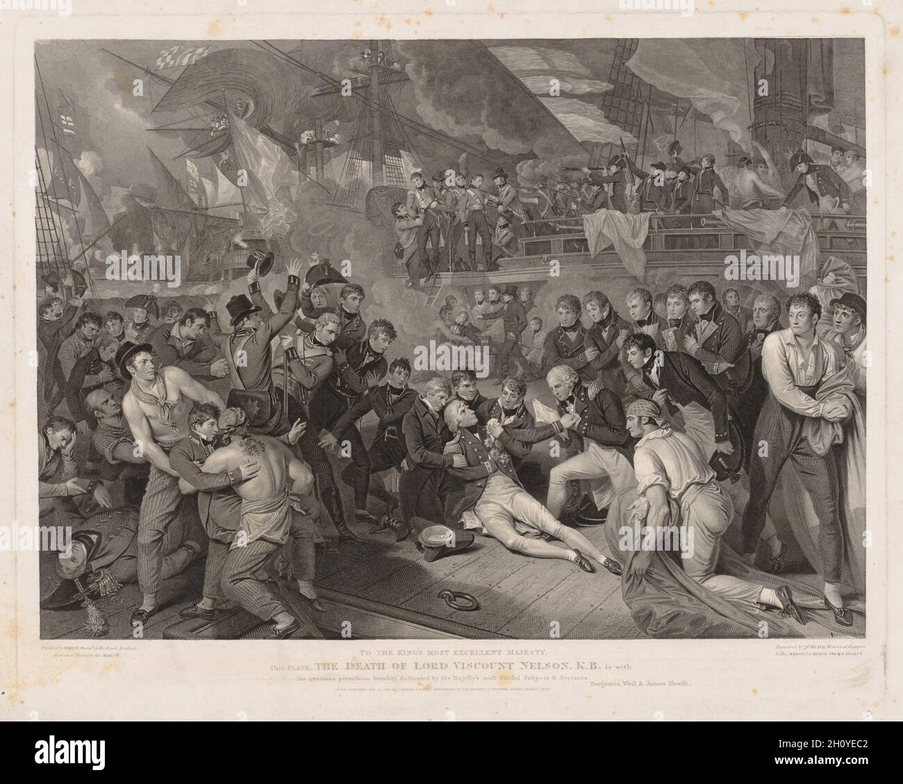 Death of Lord Nelson. James Heath (British, 1757-1834). Engraving Stock ...
