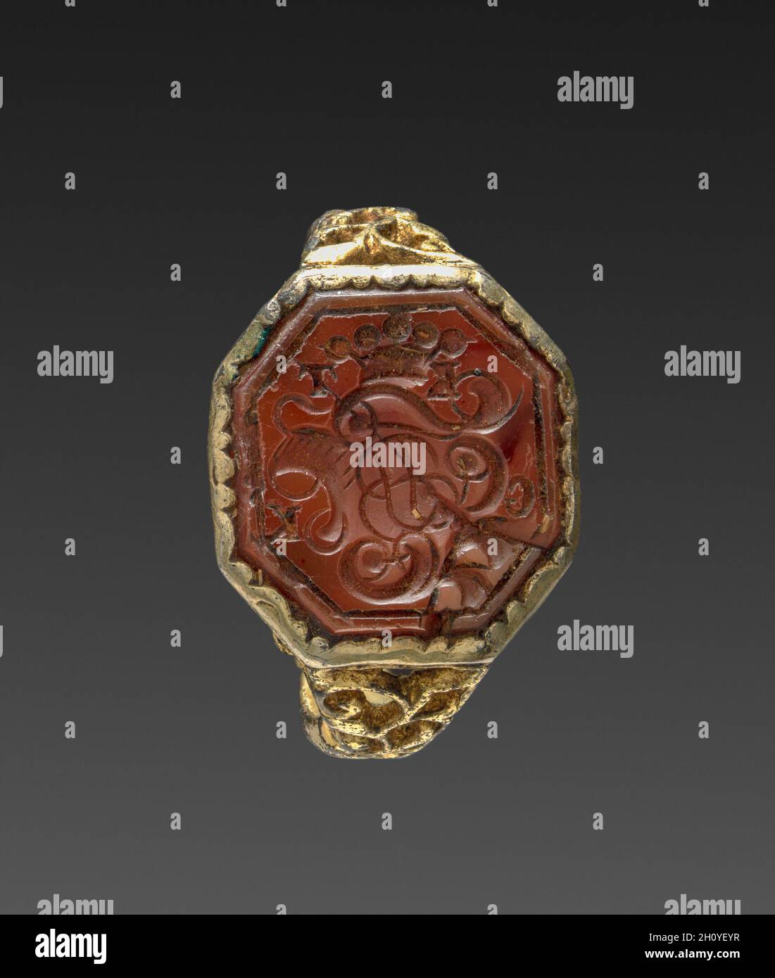 Seal Ring, 1700s. Germany, 18th century. Gilded metal; diameter: 2.1 cm ...