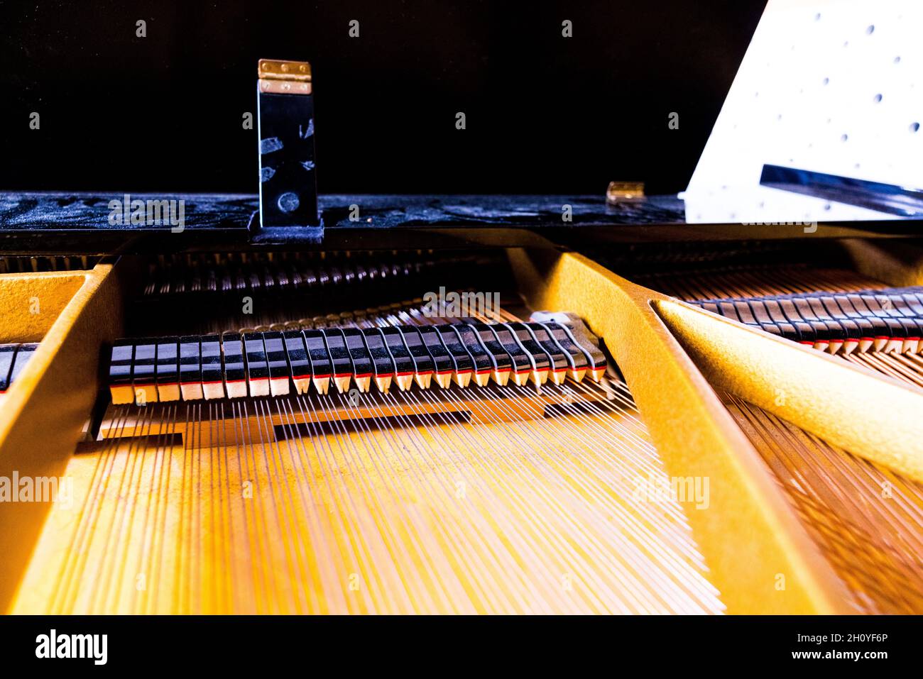 Closeup shot of an open piano Stock Photo - Alamy