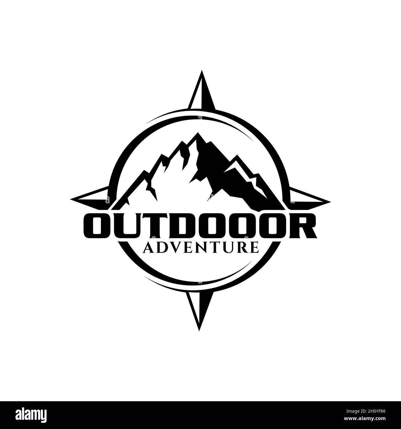 Outdoor adventure badge forest logo Cut Out Stock Images & Pictures - Alamy