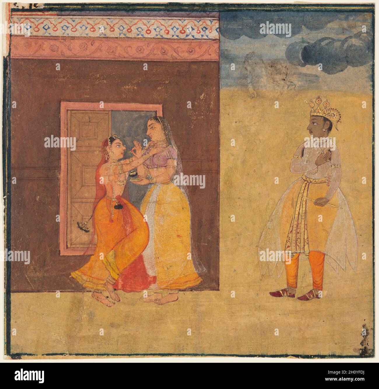 Krishna Abhisarika Nayika, from a Rasikapriya manuscript, c. 1615-25 ...