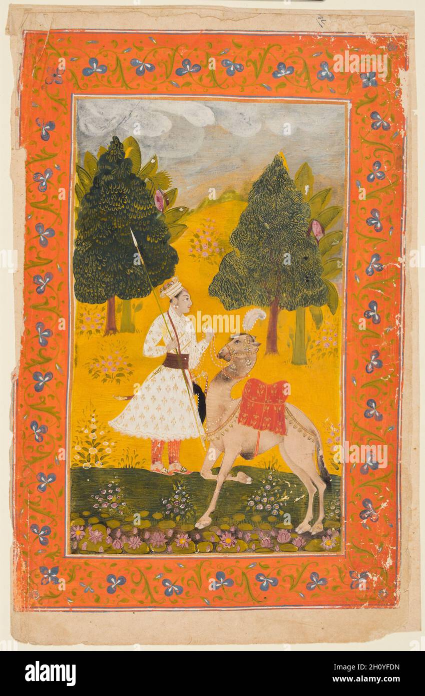 A Rajput Warrior with Camel, Possibly Maru Ragini from a Ragamala, 1650 ...
