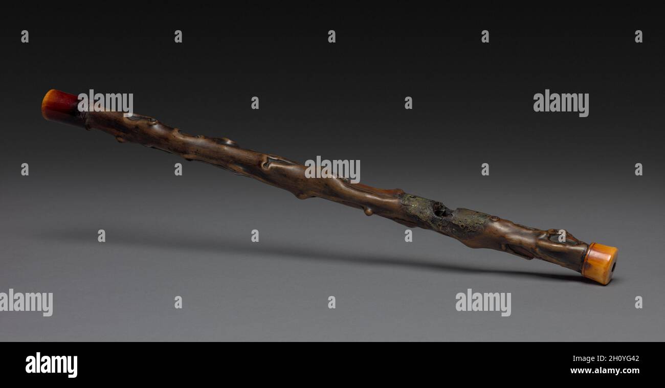 Opium Pipe, 1800s. China, Qing dynasty (1644-1911). Wood and ivory ...