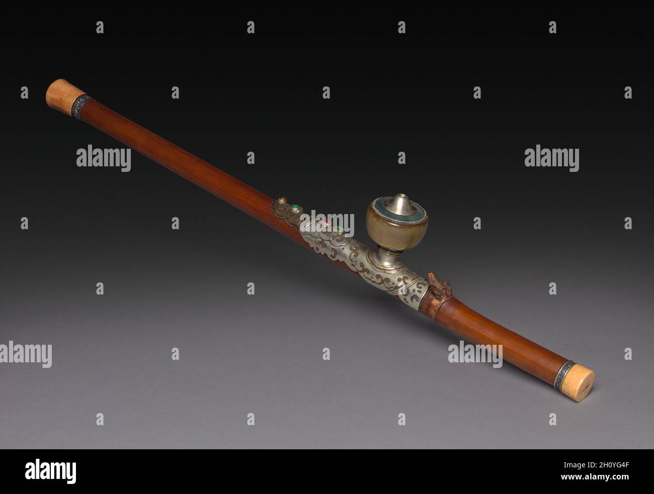 Opium Pipe, 1800s. China, Qing dynasty (1644-1911). Wood, ivory and ...
