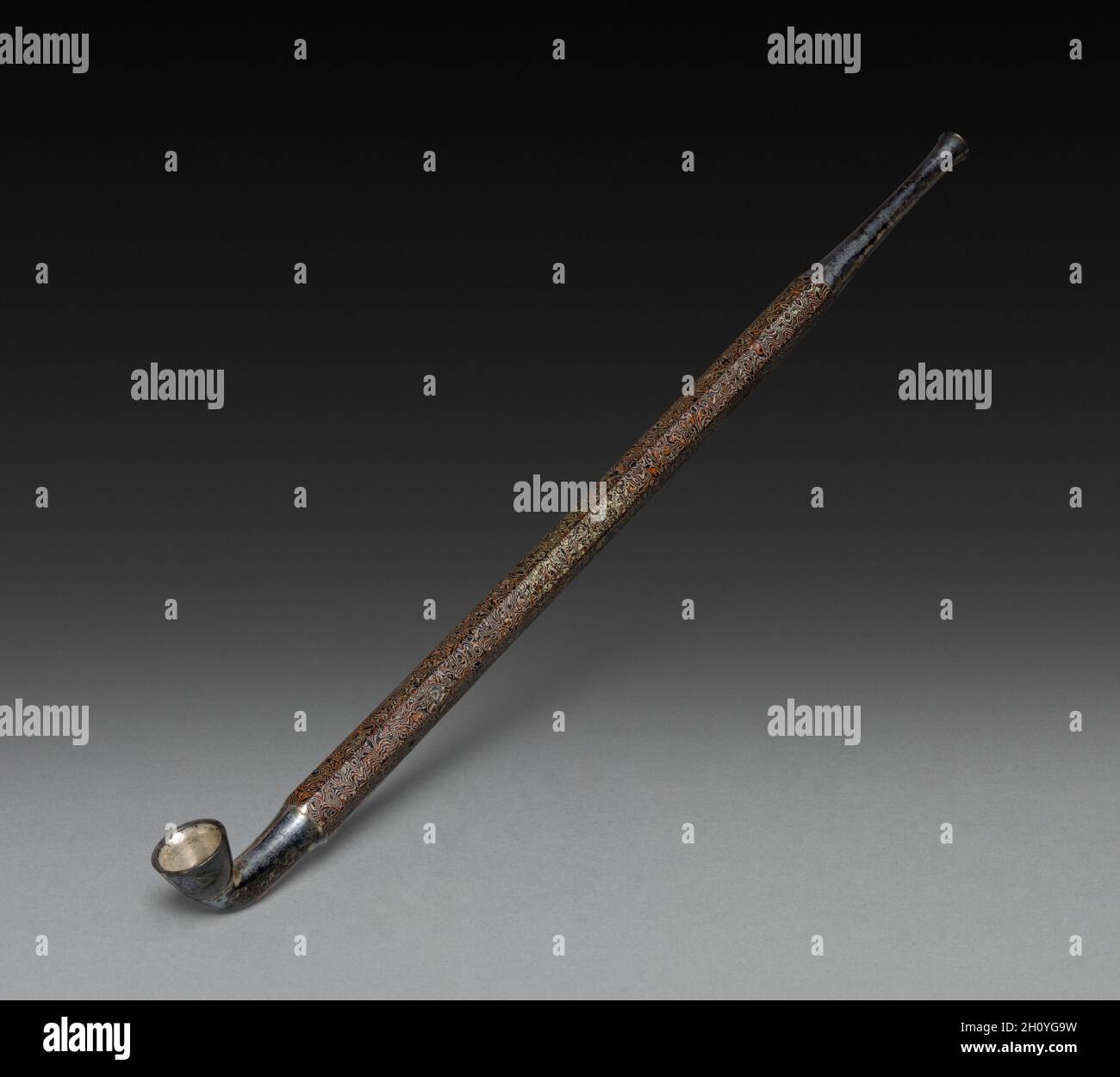 Tobacco Pipe, 1700s to mid-1800s. Japan, Edo period (1615-1868). Silver ...
