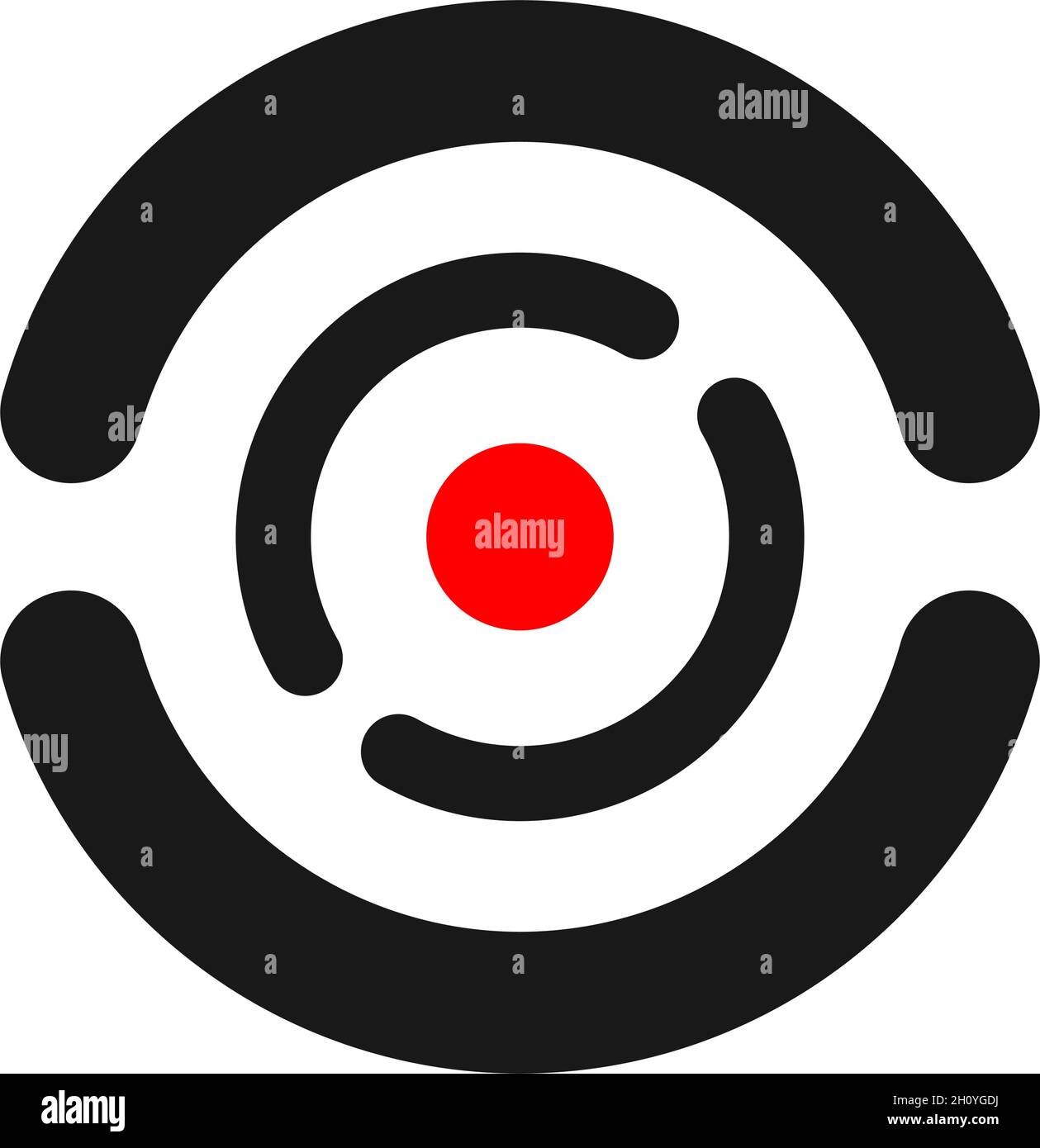 Abstract geometric icon with cross-hair like element for concentration ...