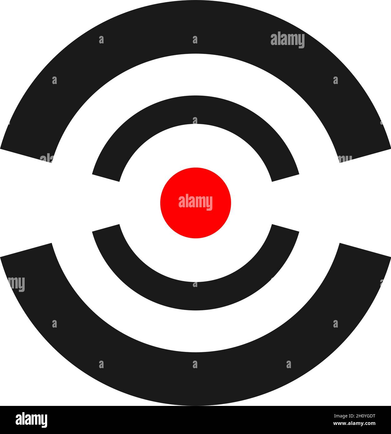 Abstract geometric icon with cross-hair like element for concentration ...