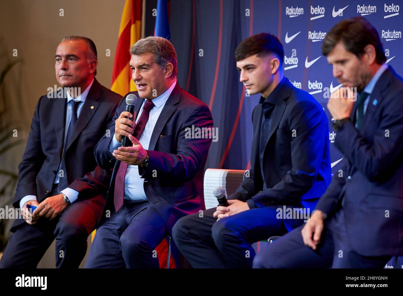 Barcelona, Spain. 15th Oct, 2021. Pedri during his contract renewal ...