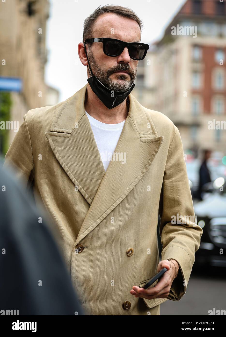 MILAN, Italy- September 25 2021: Federico Rocca on the street in Milan ...