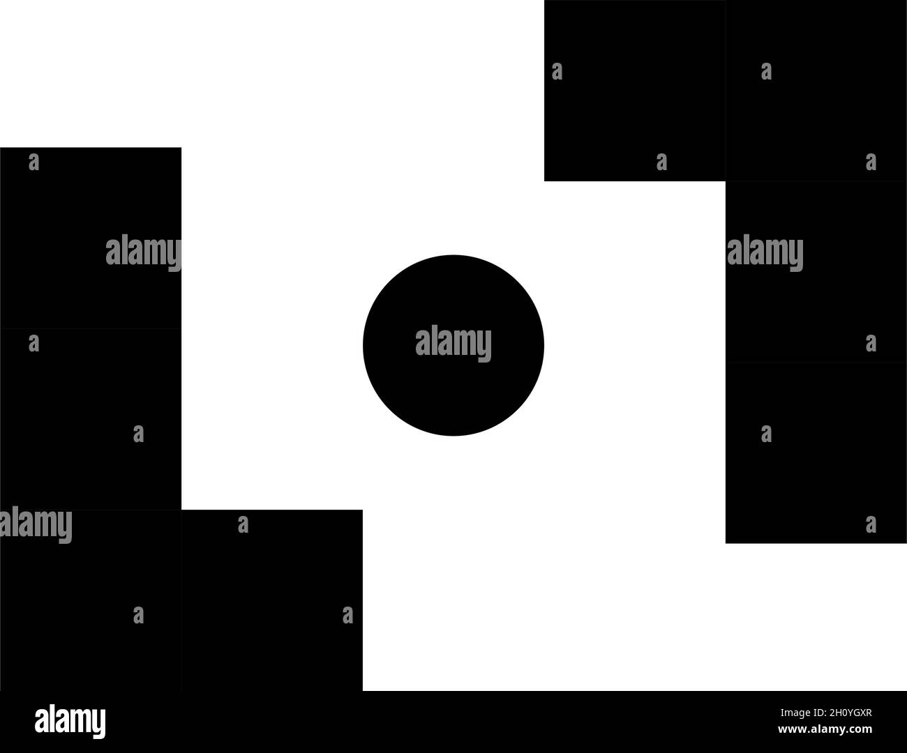 Abstract geometric icon with cross-hair like element for concentration ...