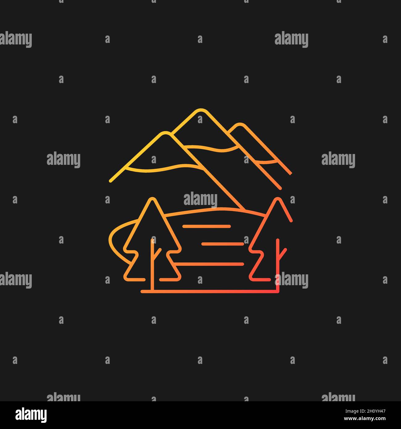 Shey-phoksundo national park gradient vector icon for dark theme Stock ...